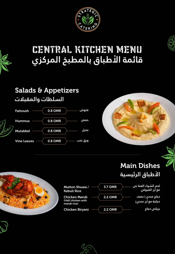 Menu - Strategic Catering and Supplies Services